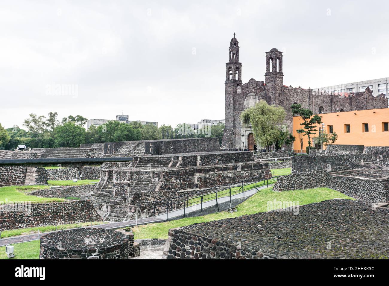 Cloudy day view of the Plaza de las Tres Culturas (Square of the Three ...