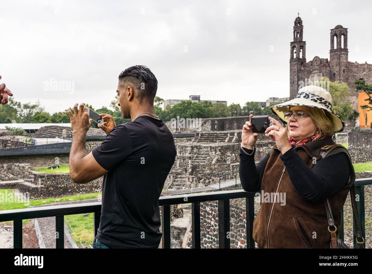 Aztec ruins in the plaza de las tres cultures hi-res stock photography ...