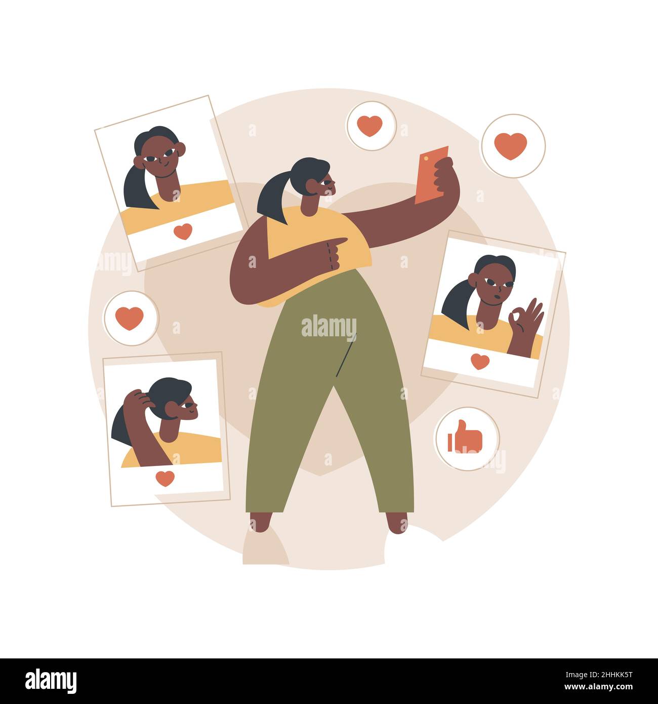 Selfie abstract concept vector illustration. Selfie culture, social ...