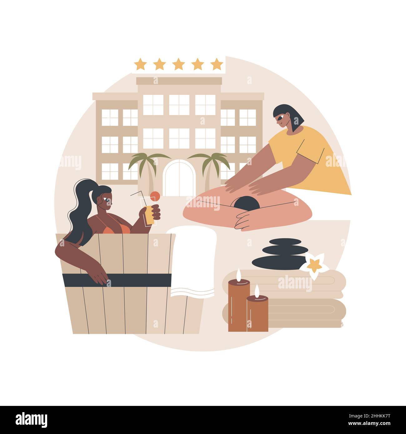 Wellness and spa hotel abstract concept vector illustration. Massage ...