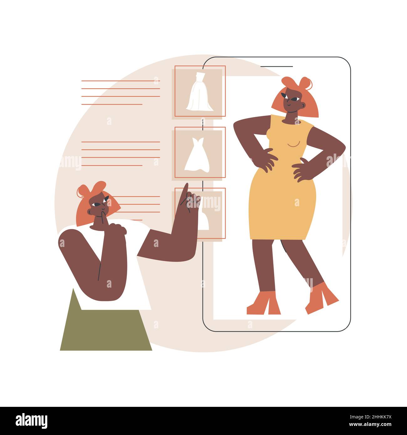 Virtual fitting room abstract concept vector illustration. Virtual ...