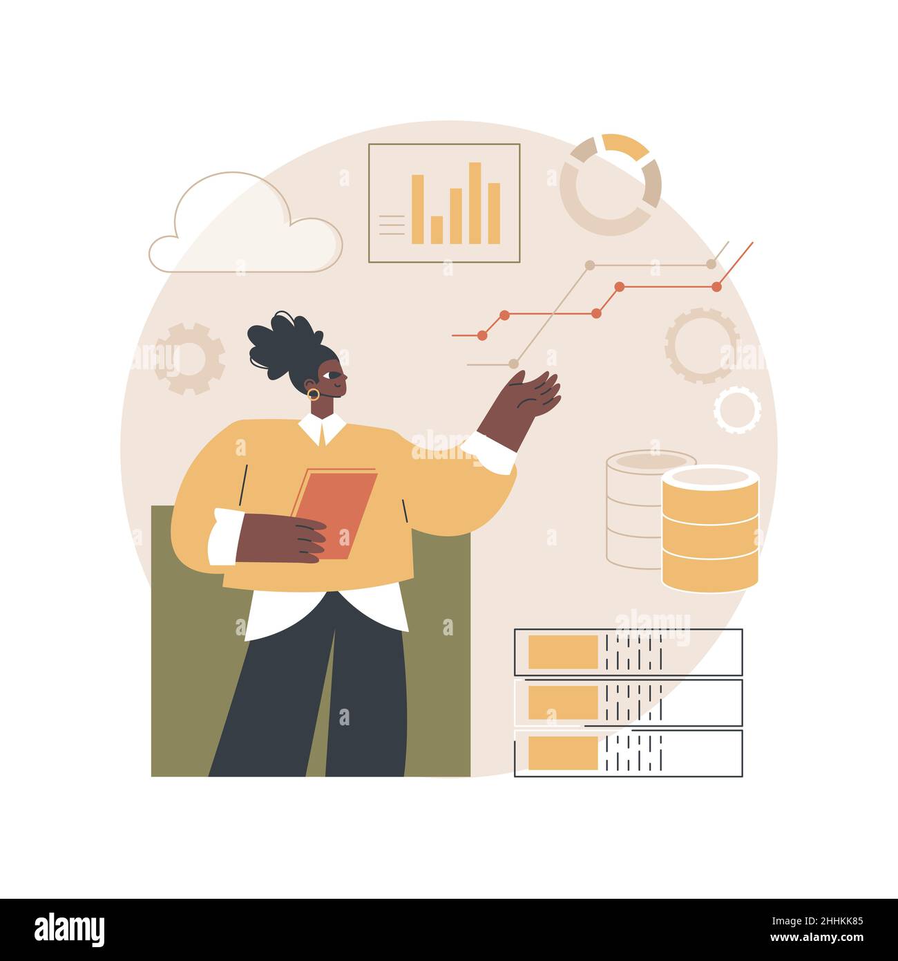 Data driven marketing abstract concept vector illustration. Data-driven ...