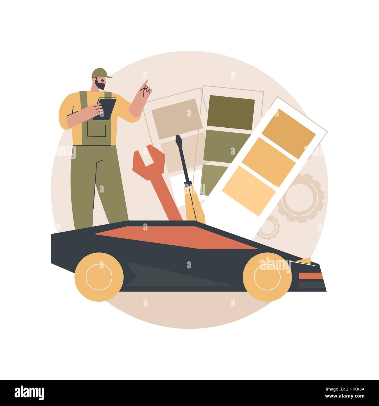 Car tuning abstract concept vector illustration. Racing car turbo ...