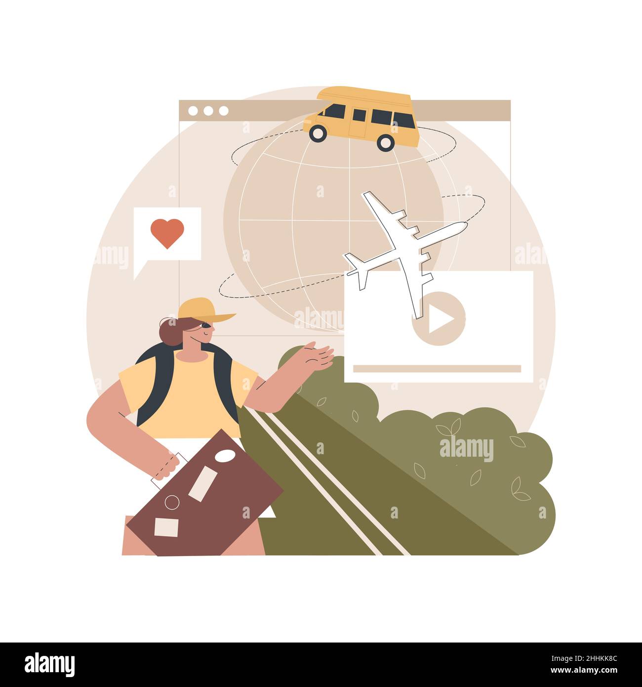 Traveling the world abstract concept vector illustration. Worldwide ...
