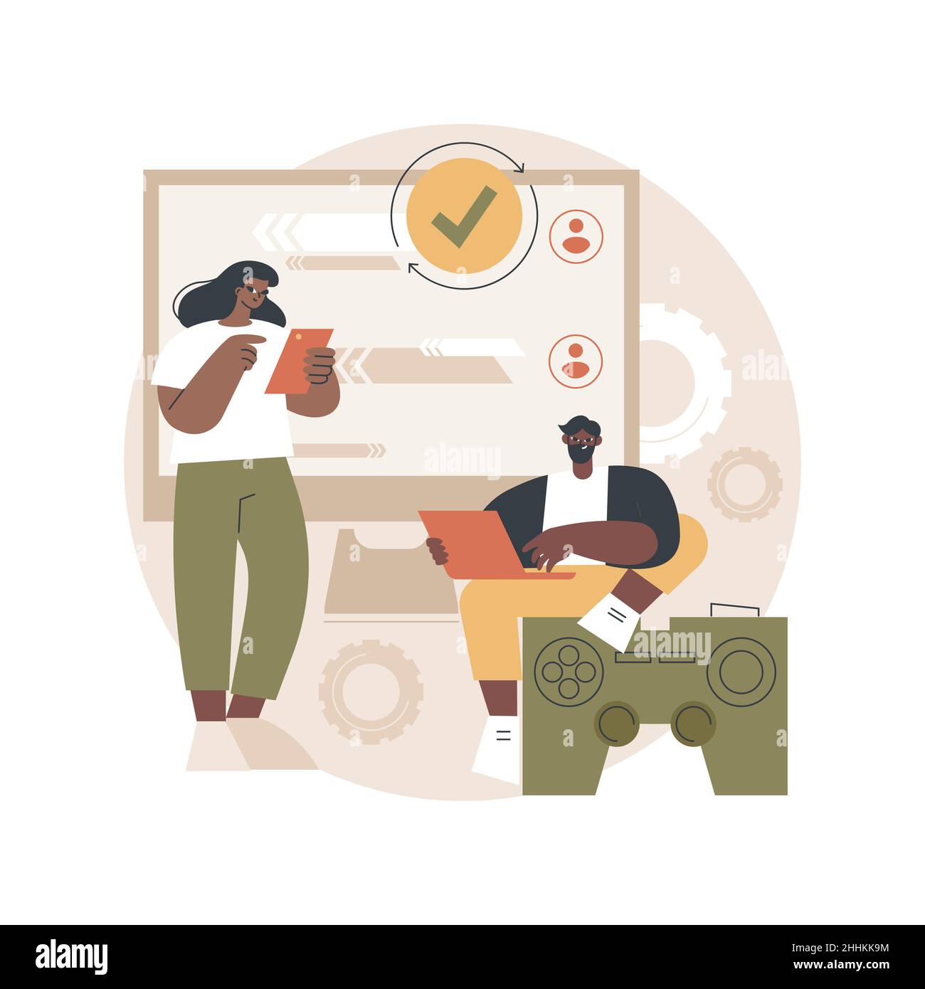 Cross-platform play abstract concept vector illustration. Remote games ...