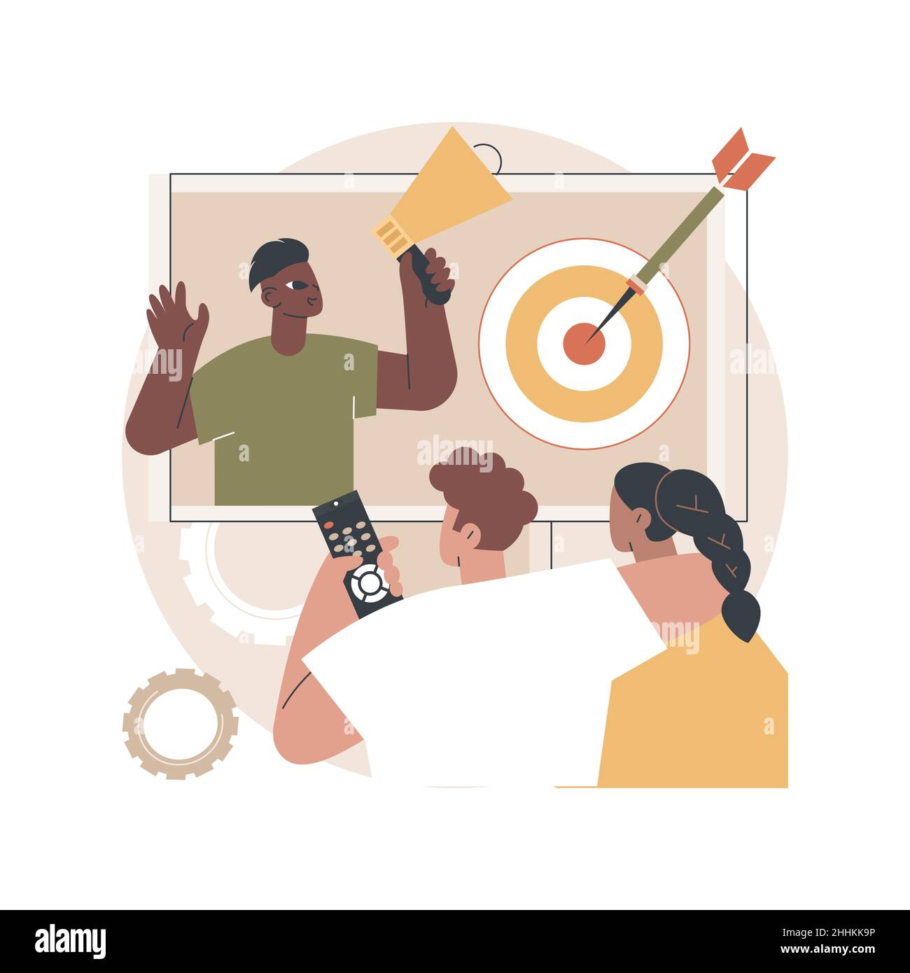 Addressable TV advertising abstract concept vector illustration. TV ad ...