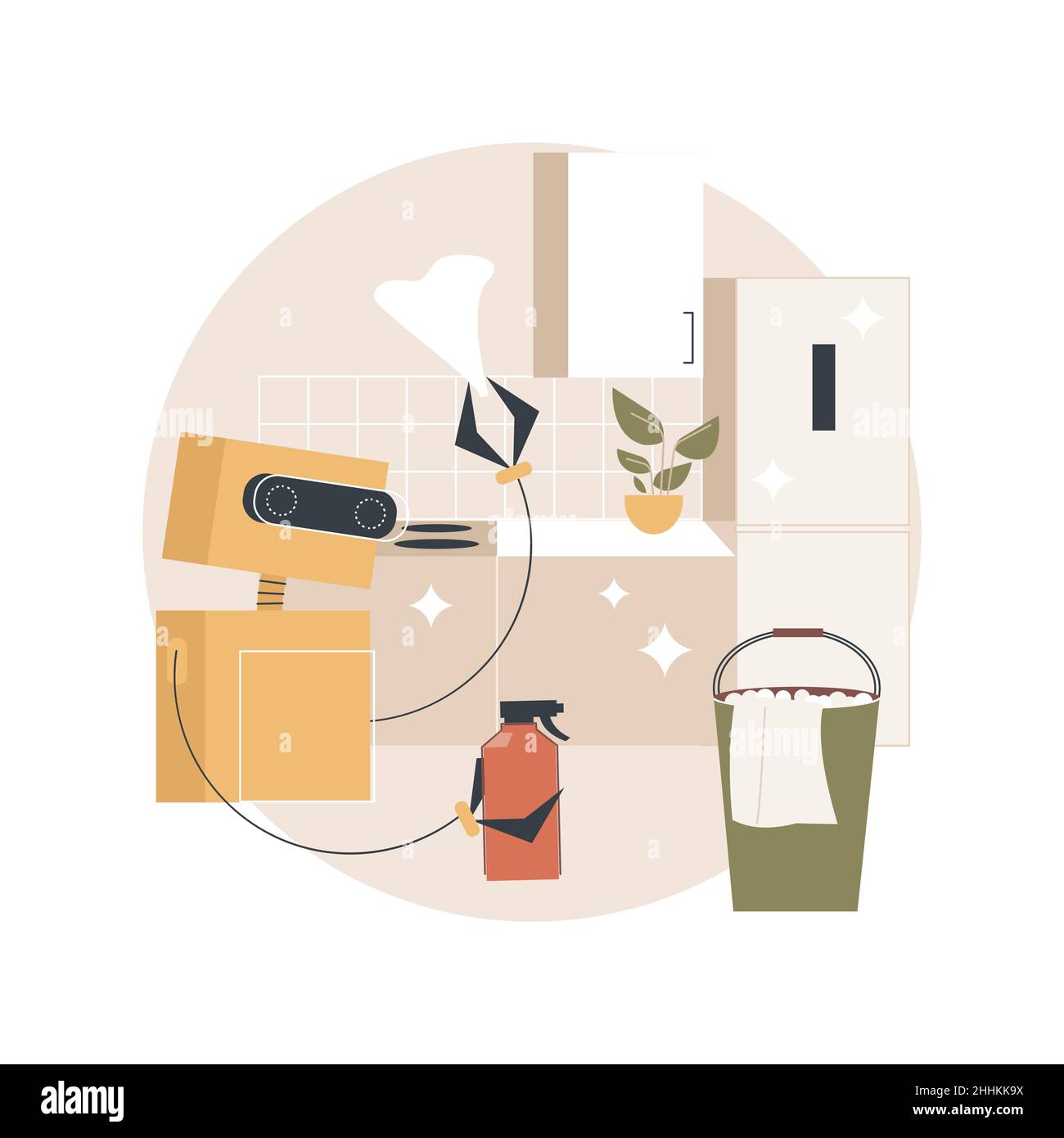 Home robot technology abstract concept vector illustration. Service ...