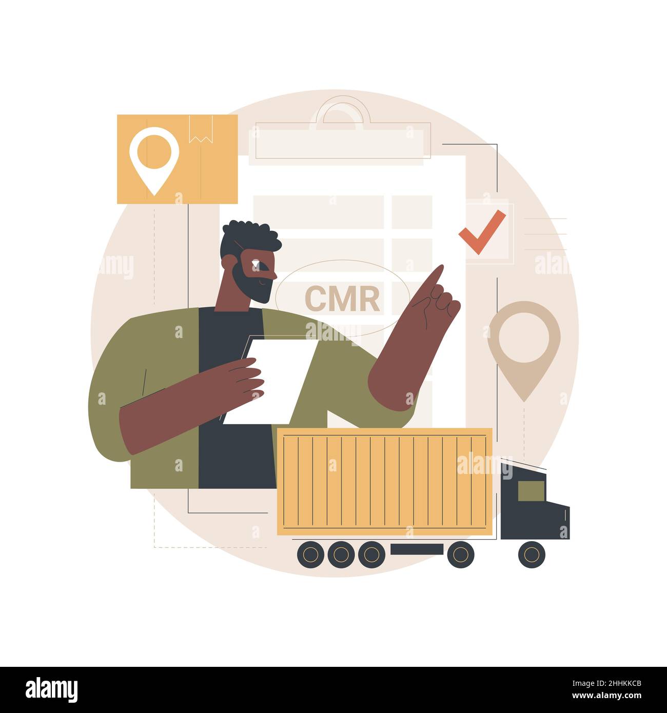 Road transport documents abstract concept vector illustration. CMR ...