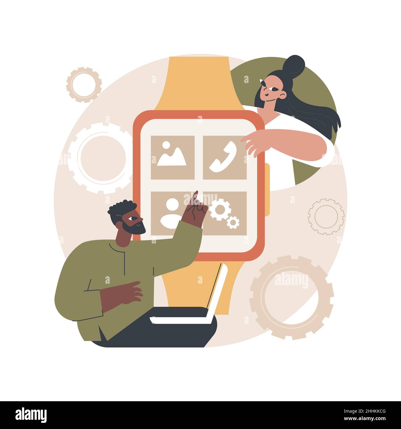 Smartwatches Mobile Apps Development Abstract Concept Vector