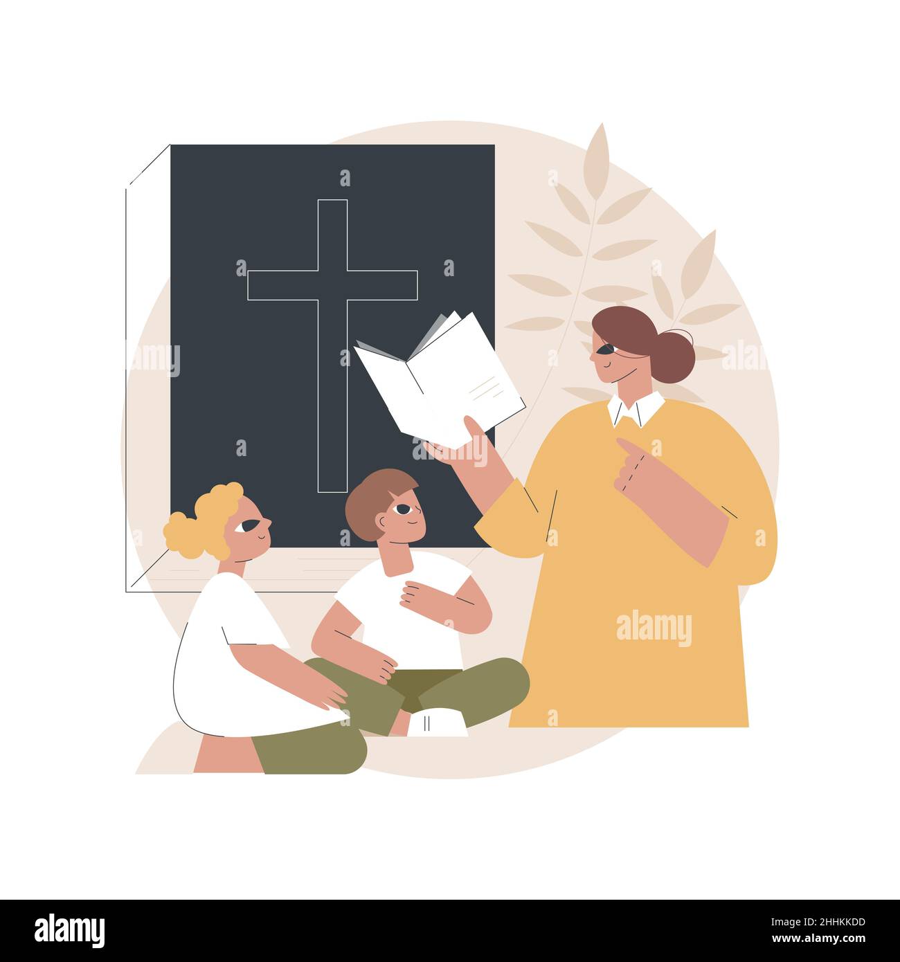 Religious summer camp abstract concept vector illustration. Faith-based ...