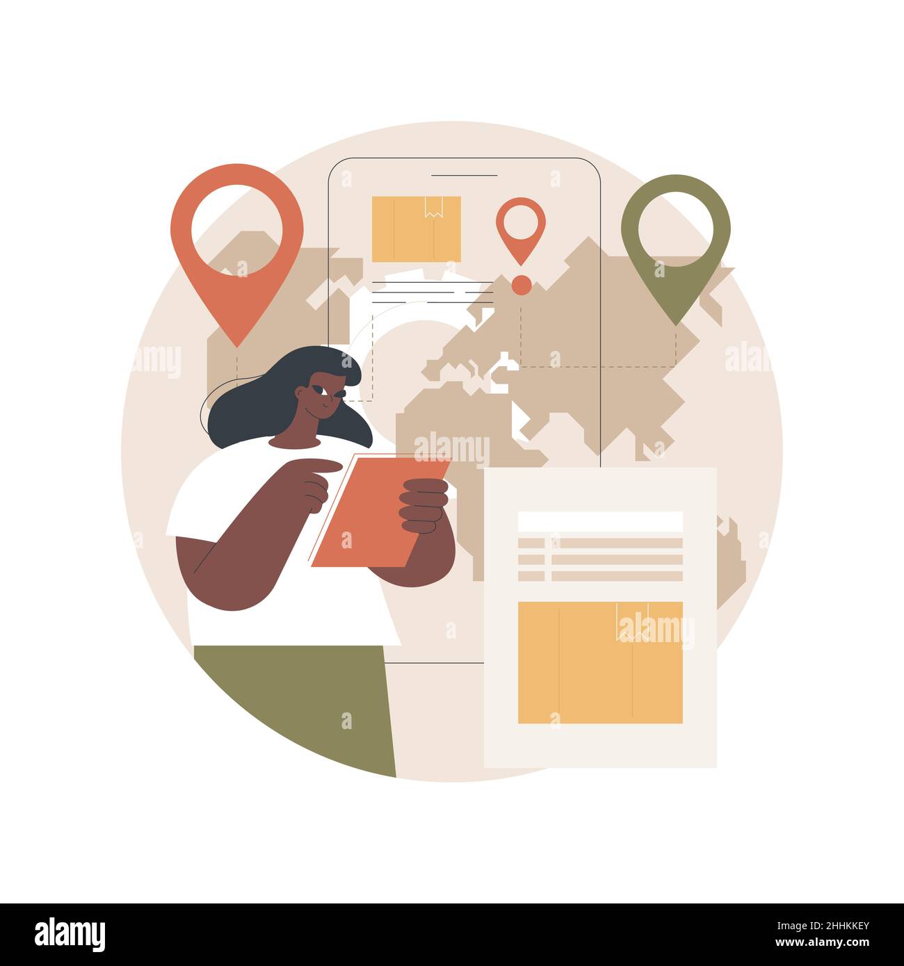 Post service tracking abstract concept vector illustration. Parcel ...