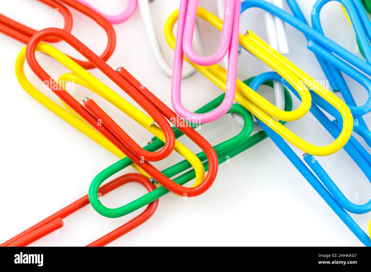 Bunch of colorful paper clips isolated on white background Stock Photo ...