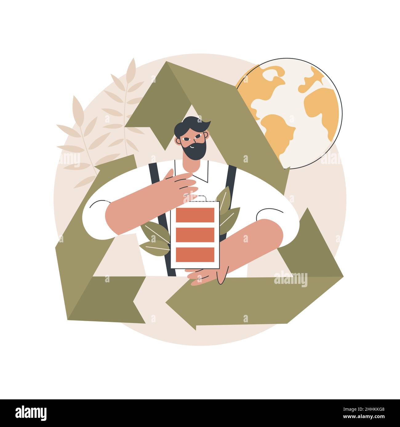 Battery recycling abstract concept vector illustration. Battery ...
