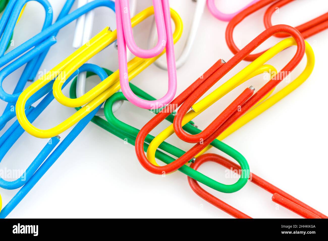 Bunch of colorful paper clips isolated on white background Stock Photo ...