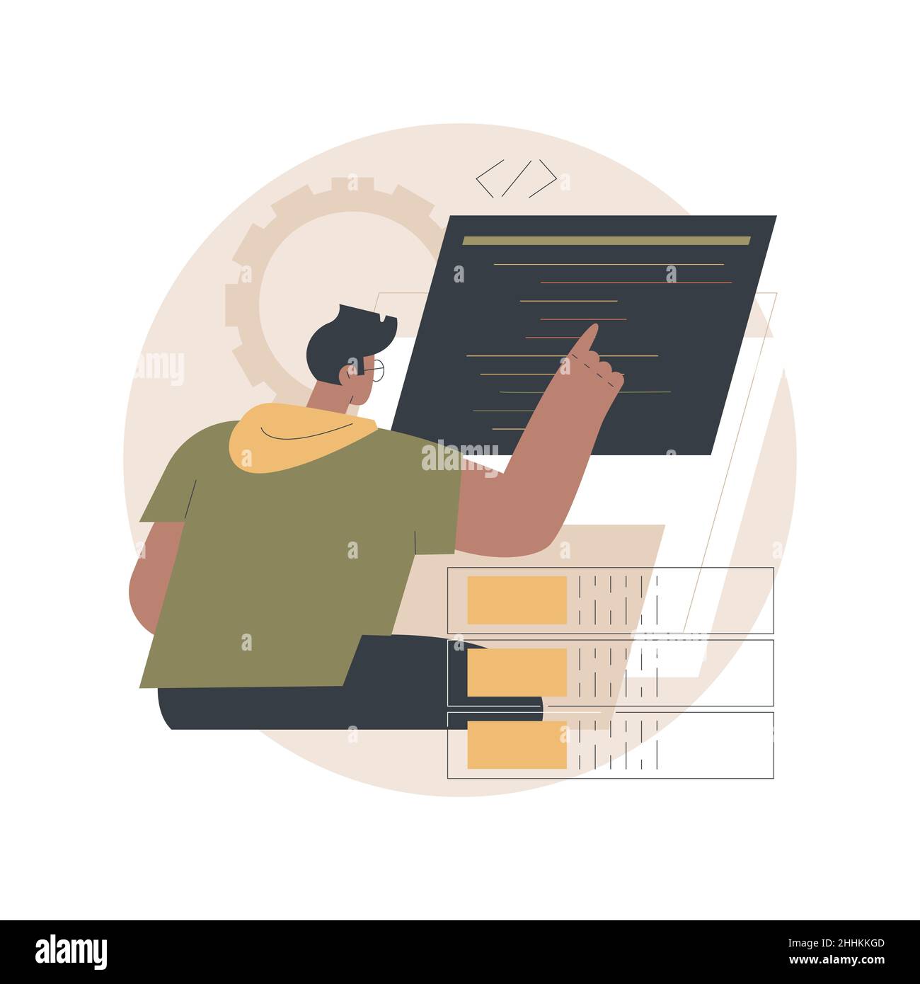 Big data developer abstract concept vector illustration. Big data ...