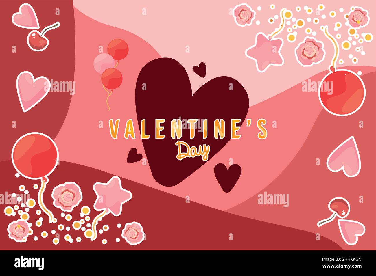 valentines day pink card Stock Vector Image & Art - Alamy