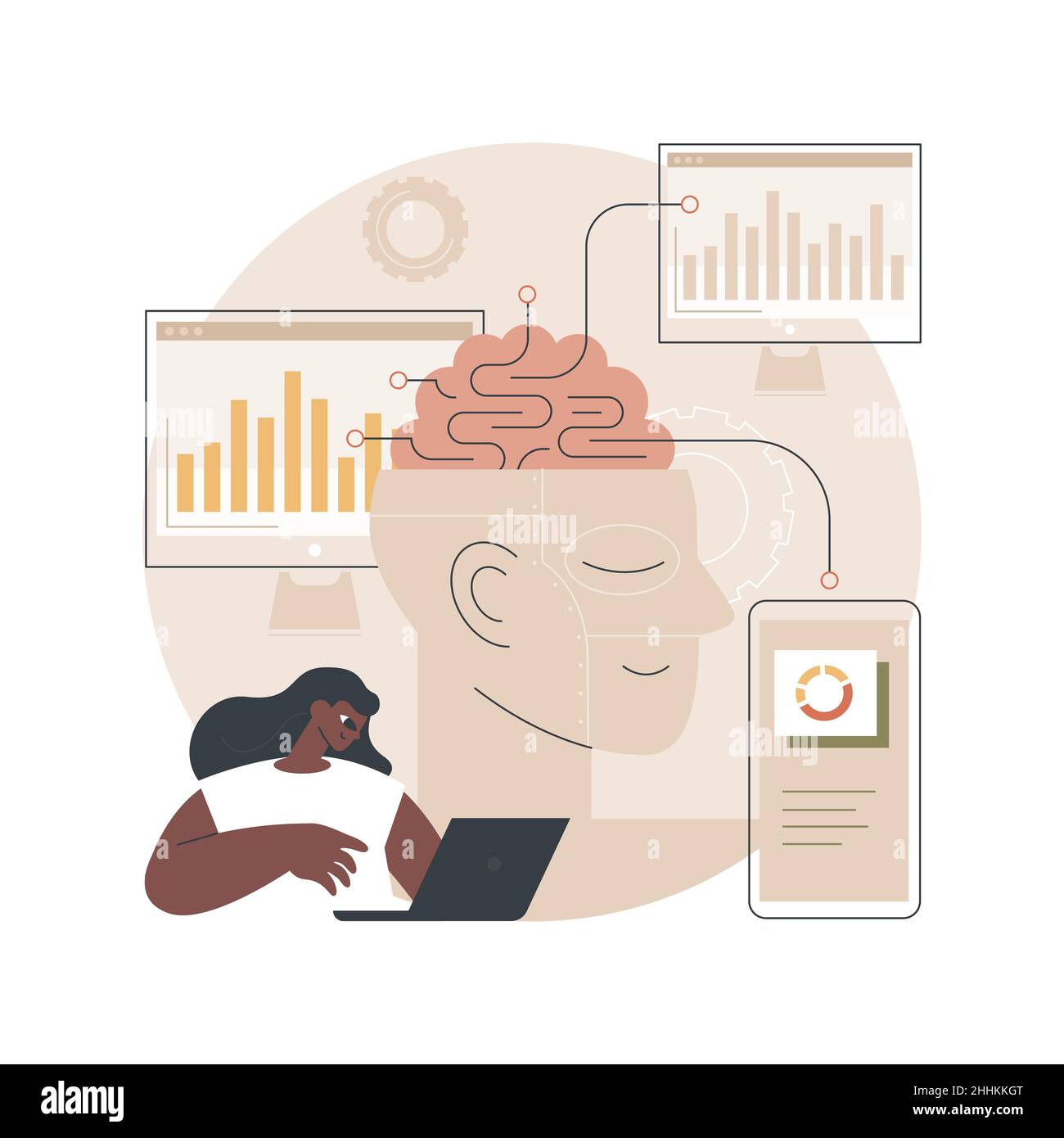 Artificial intelligence abstract concept vector illustration. AI ...