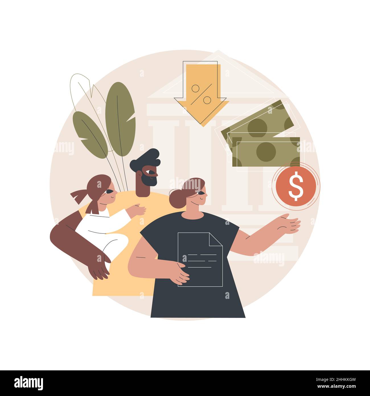 Care tax credit abstract concept vector illustration. Family support ...