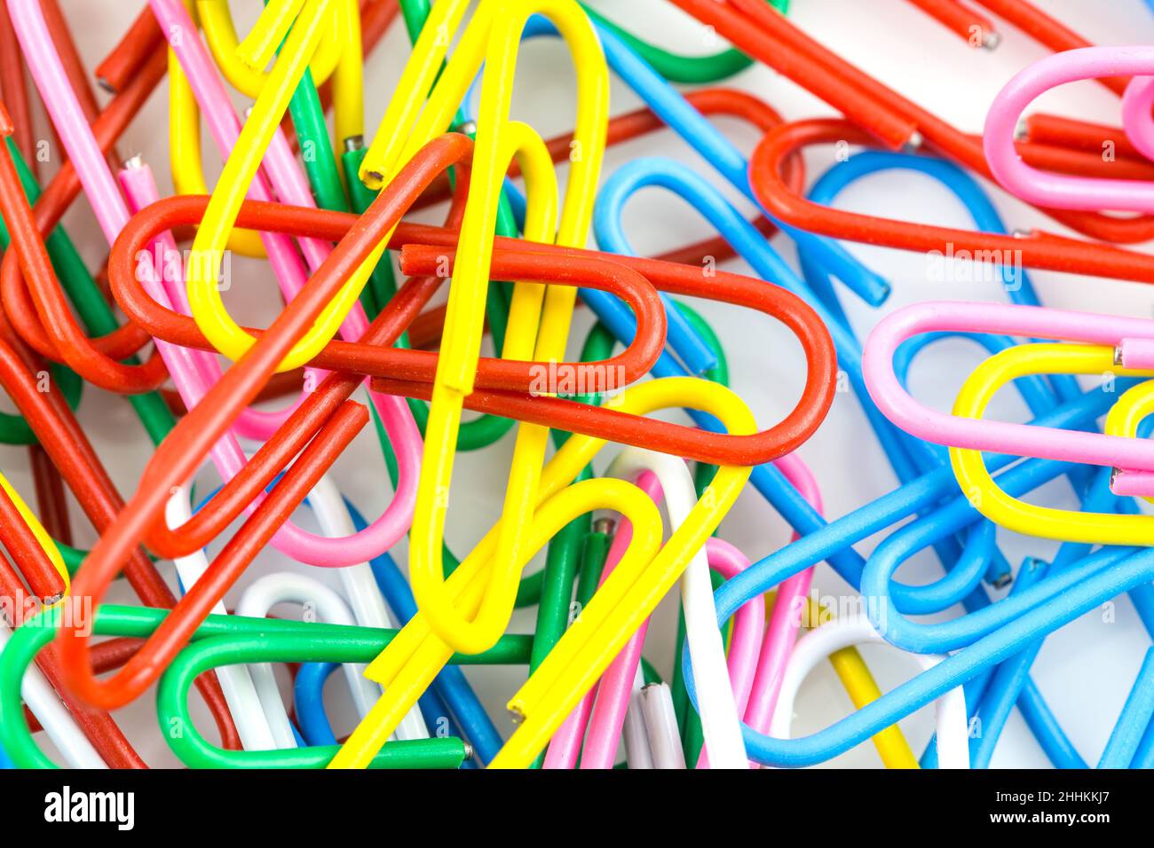 Bunch of colorful paper clips isolated on white background Stock Photo ...