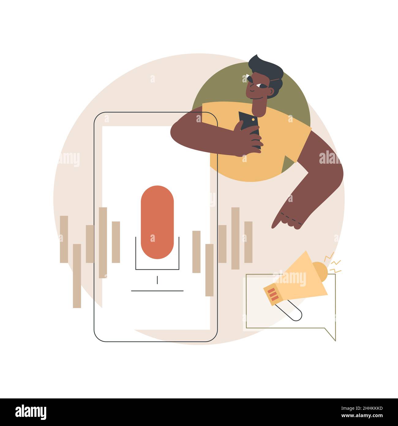 Voice control abstract concept vector illustration. Voice command ...