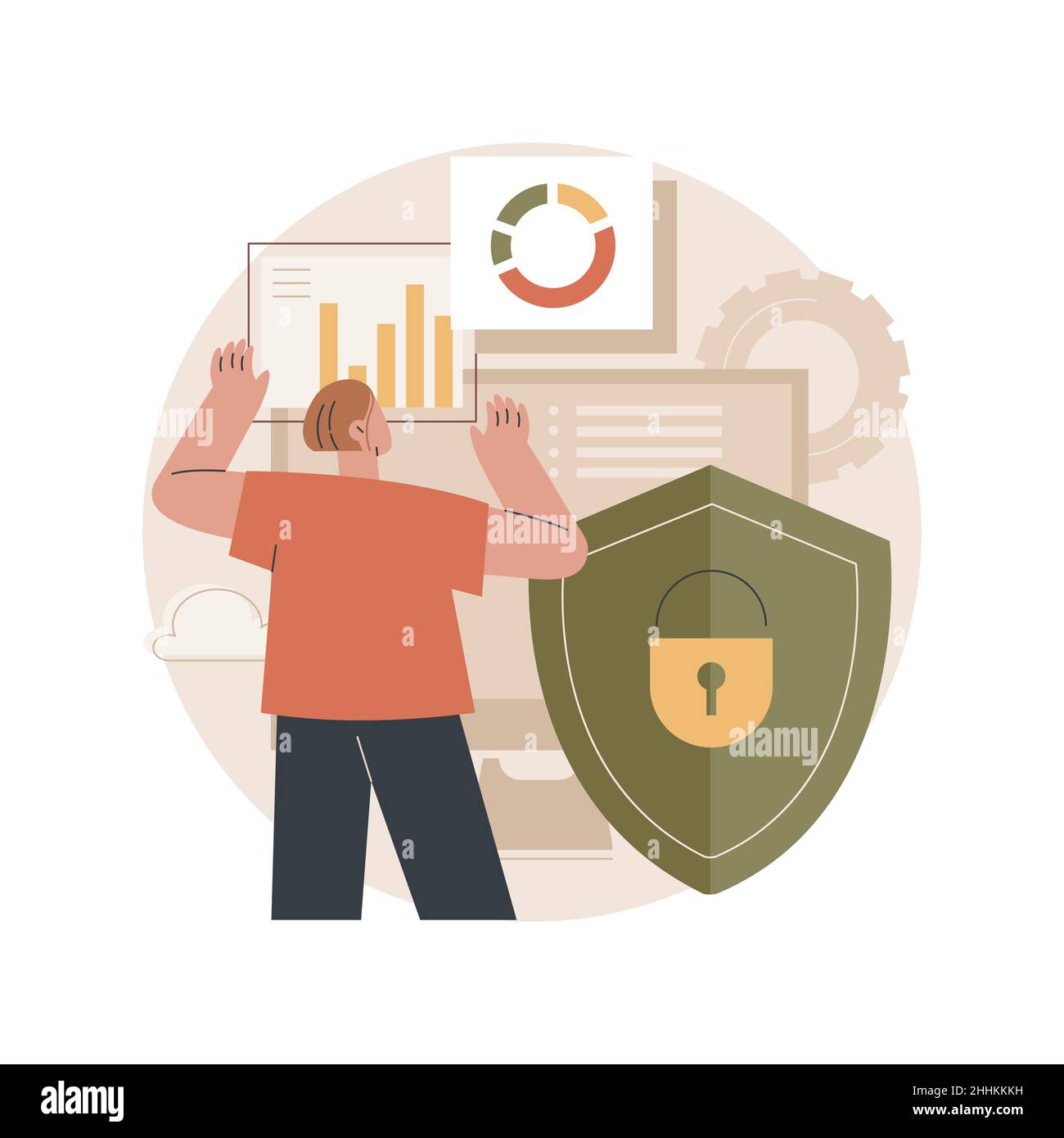 Cyber security risk management abstract concept vector illustration ...