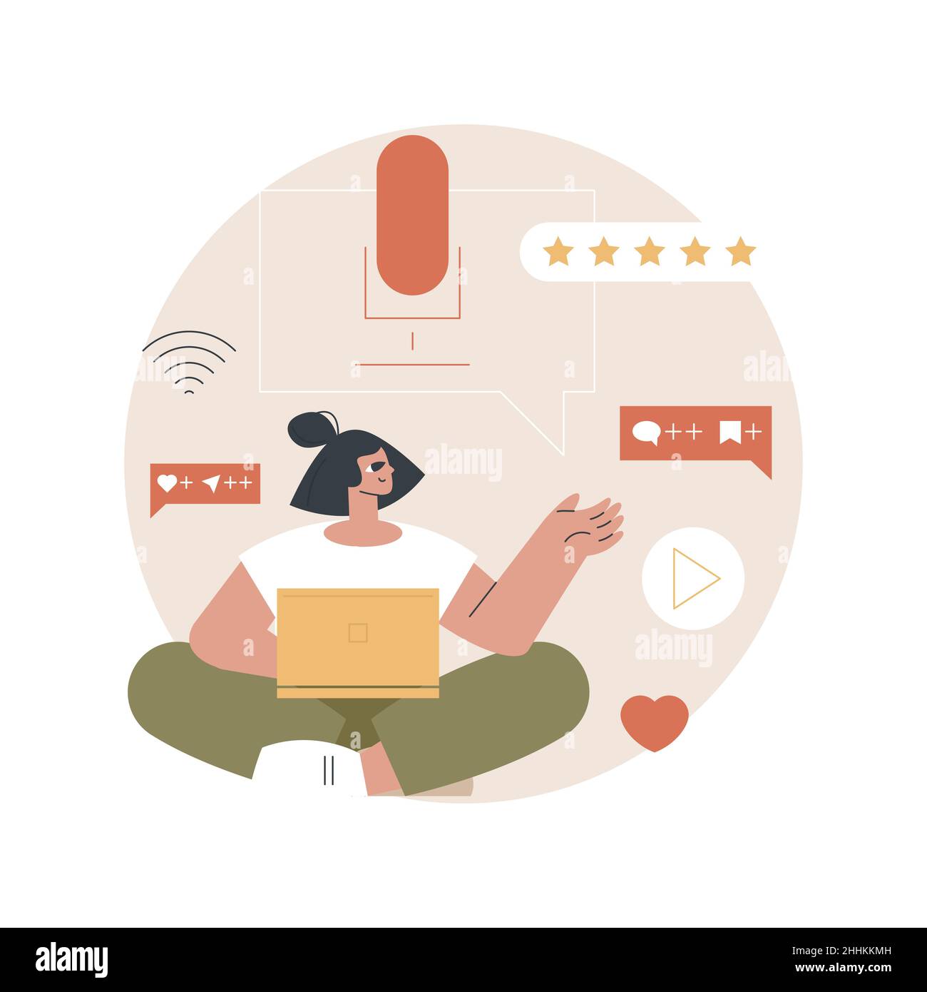 Podcast content abstract concept vector illustration. Branded podcast ...