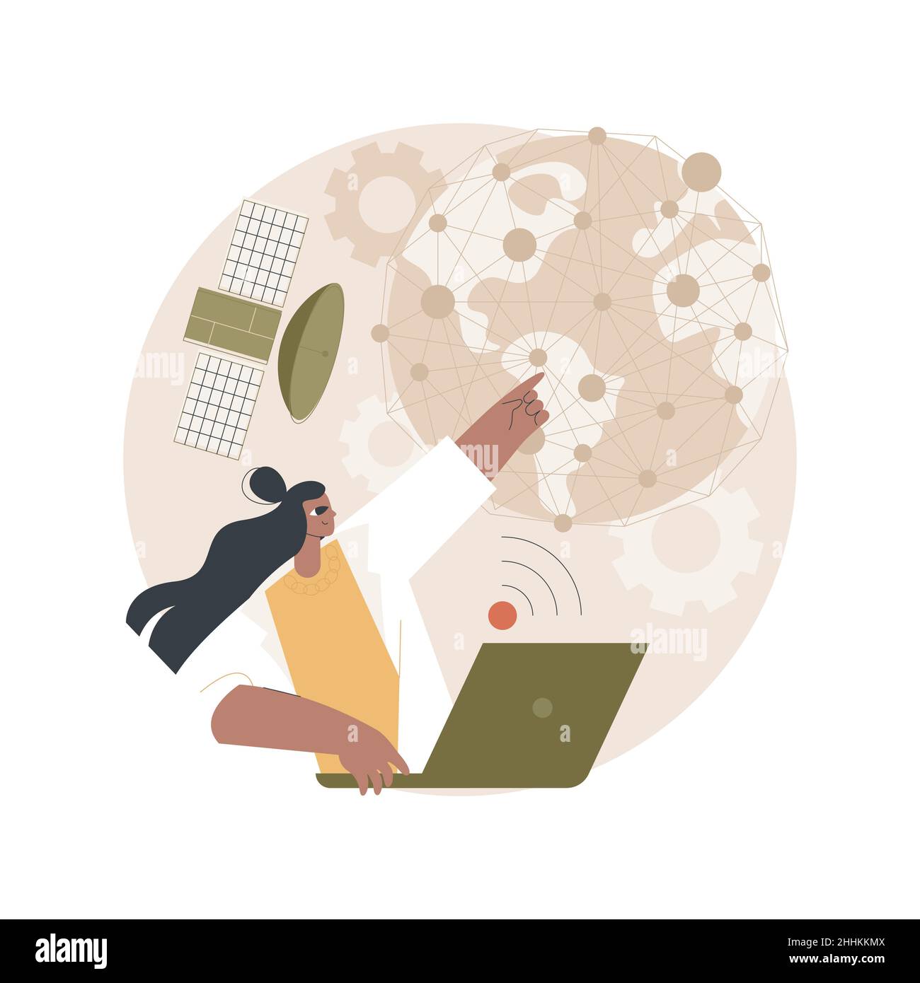 Global network connection abstract concept vector illustration. World ...