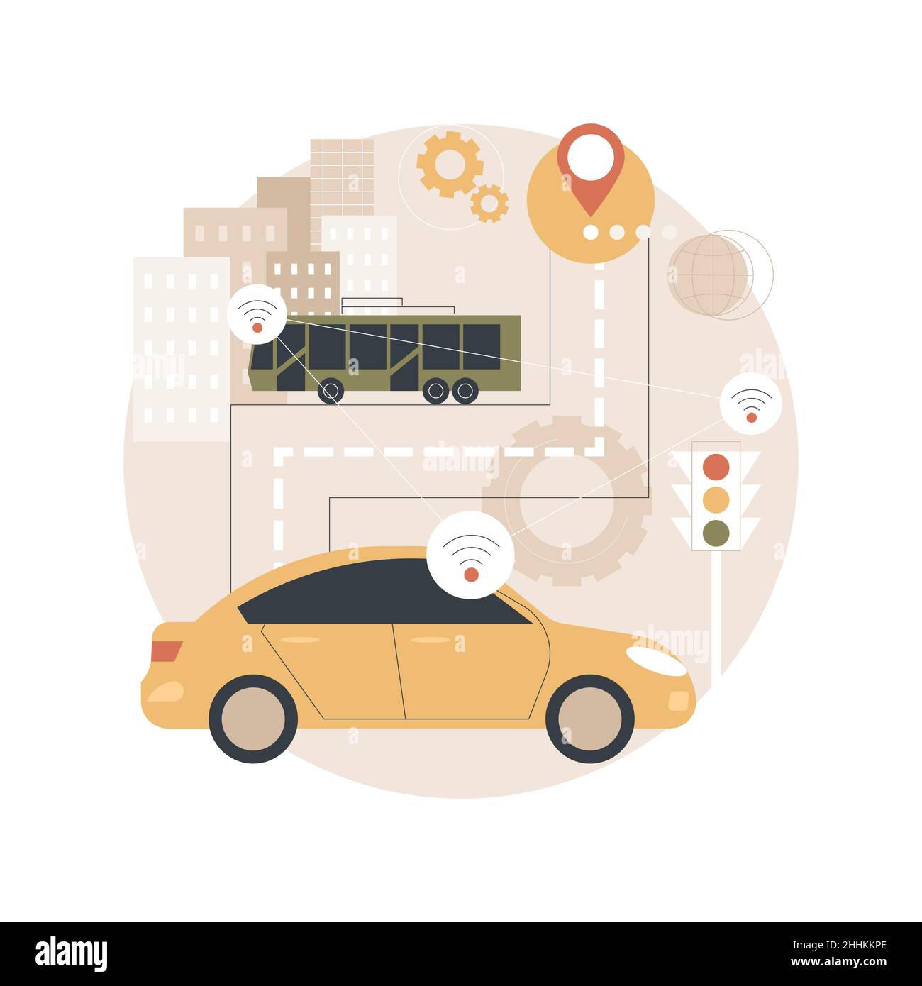 Intelligent transportation system abstract concept vector illustration ...