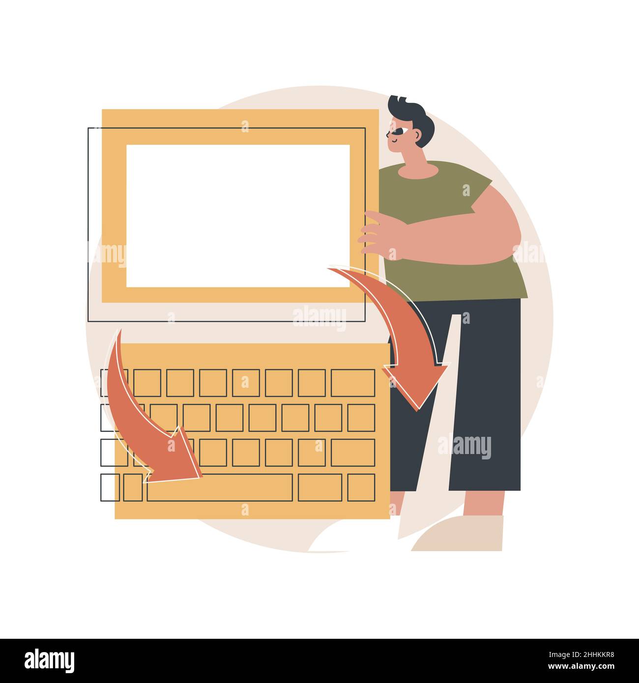 Detachable device technology abstract concept vector illustration ...