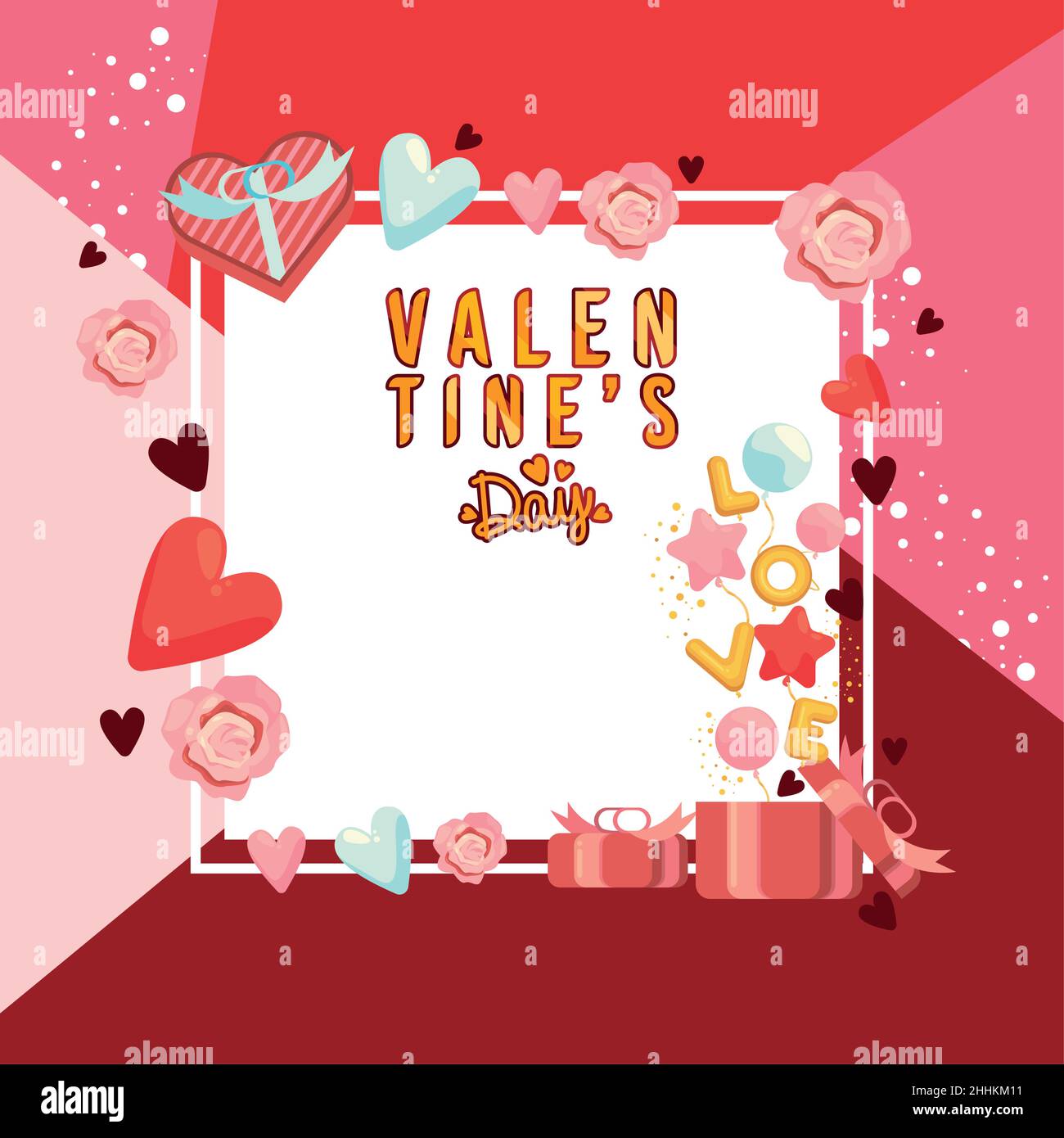 valentines day square frame Stock Vector Image & Art - Alamy