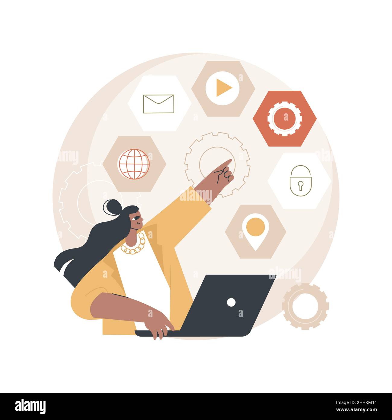 Intelligent interface abstract concept vector illustration. Interactive ...