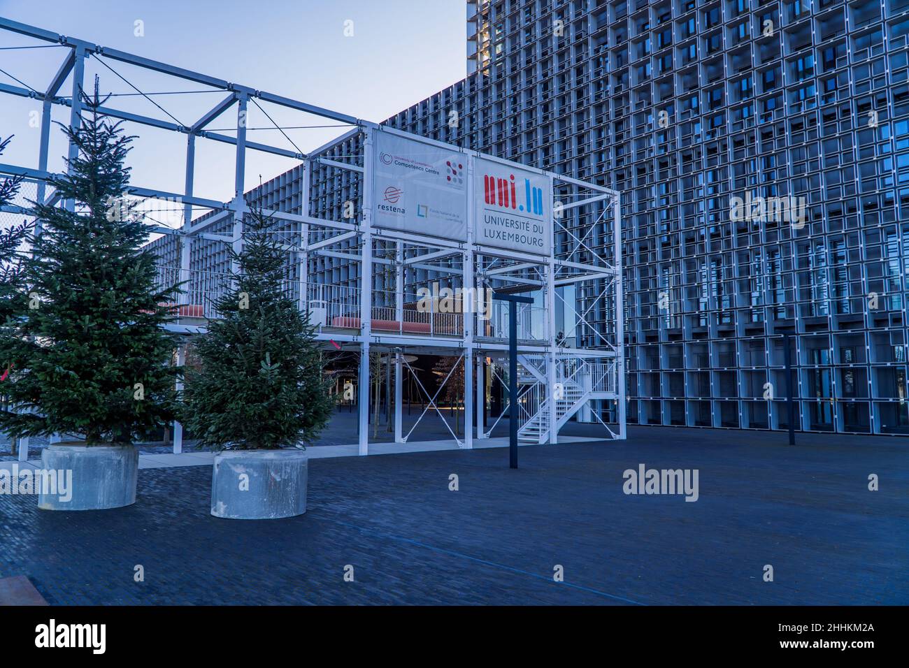 Entrance of the main building of the University of Luxembourg Stock ...