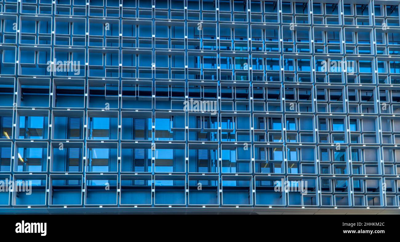 Modern facade of the main building of the University of Luxembourg ...