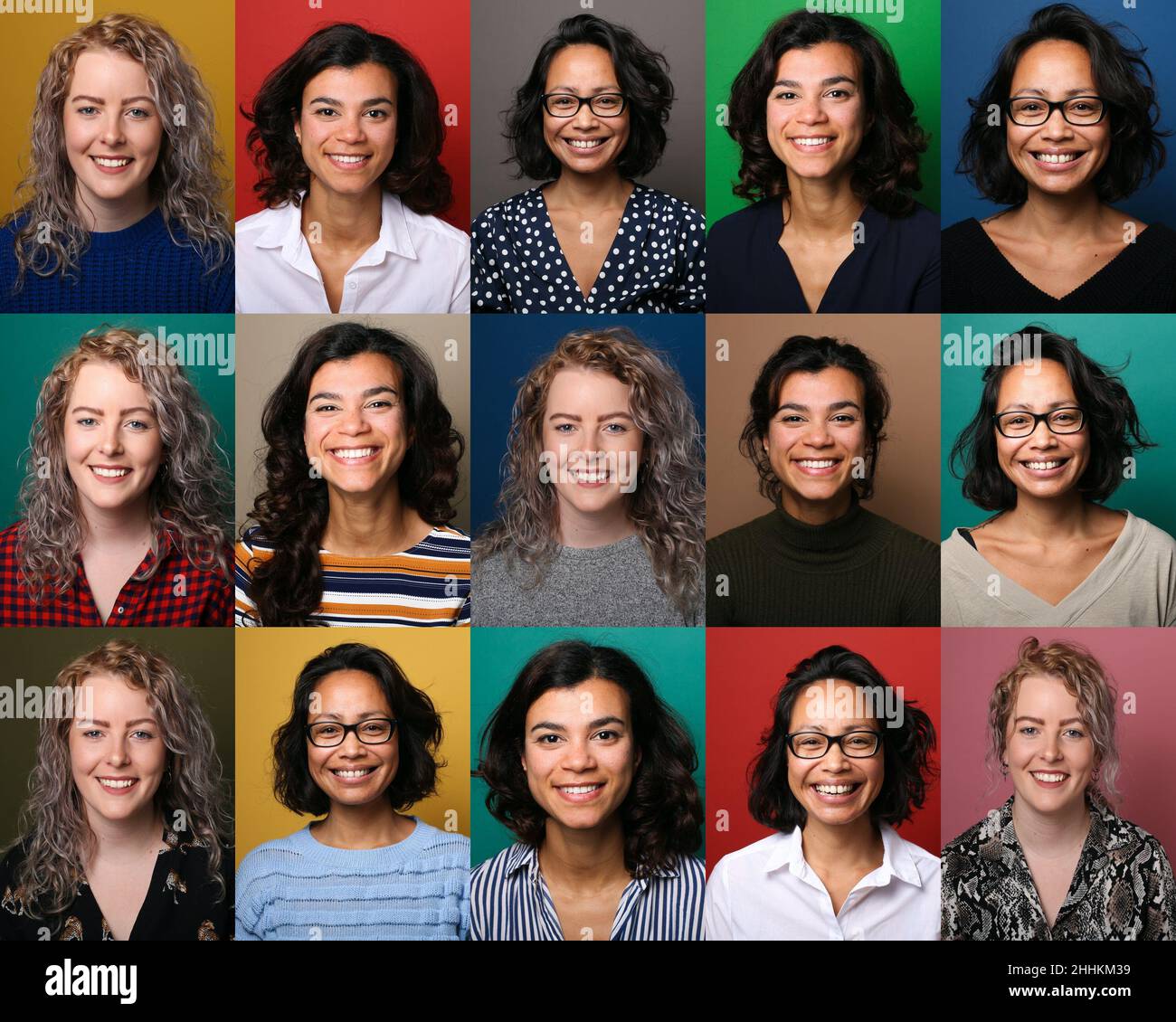 Beautiful happy people in front of a background Stock Photo - Alamy