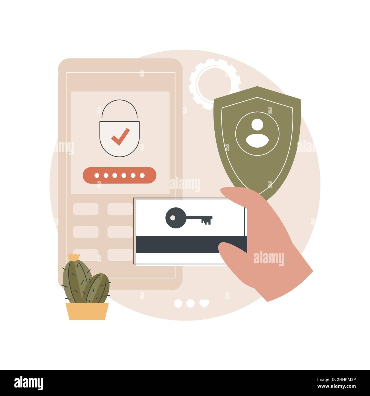 Security access card abstract concept vector illustration. Electronic ...