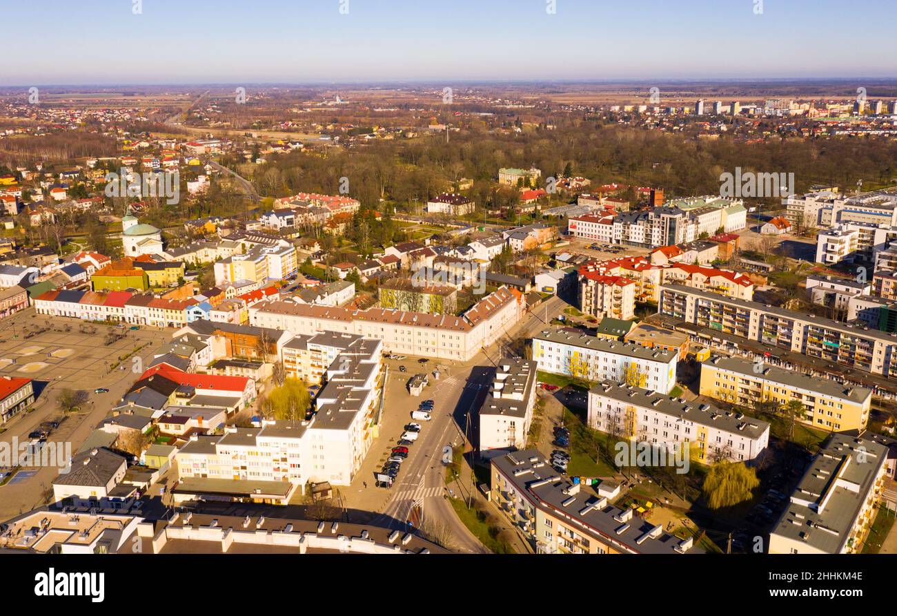 Aerial view of polish city of Skierniewice Stock Photo - Alamy