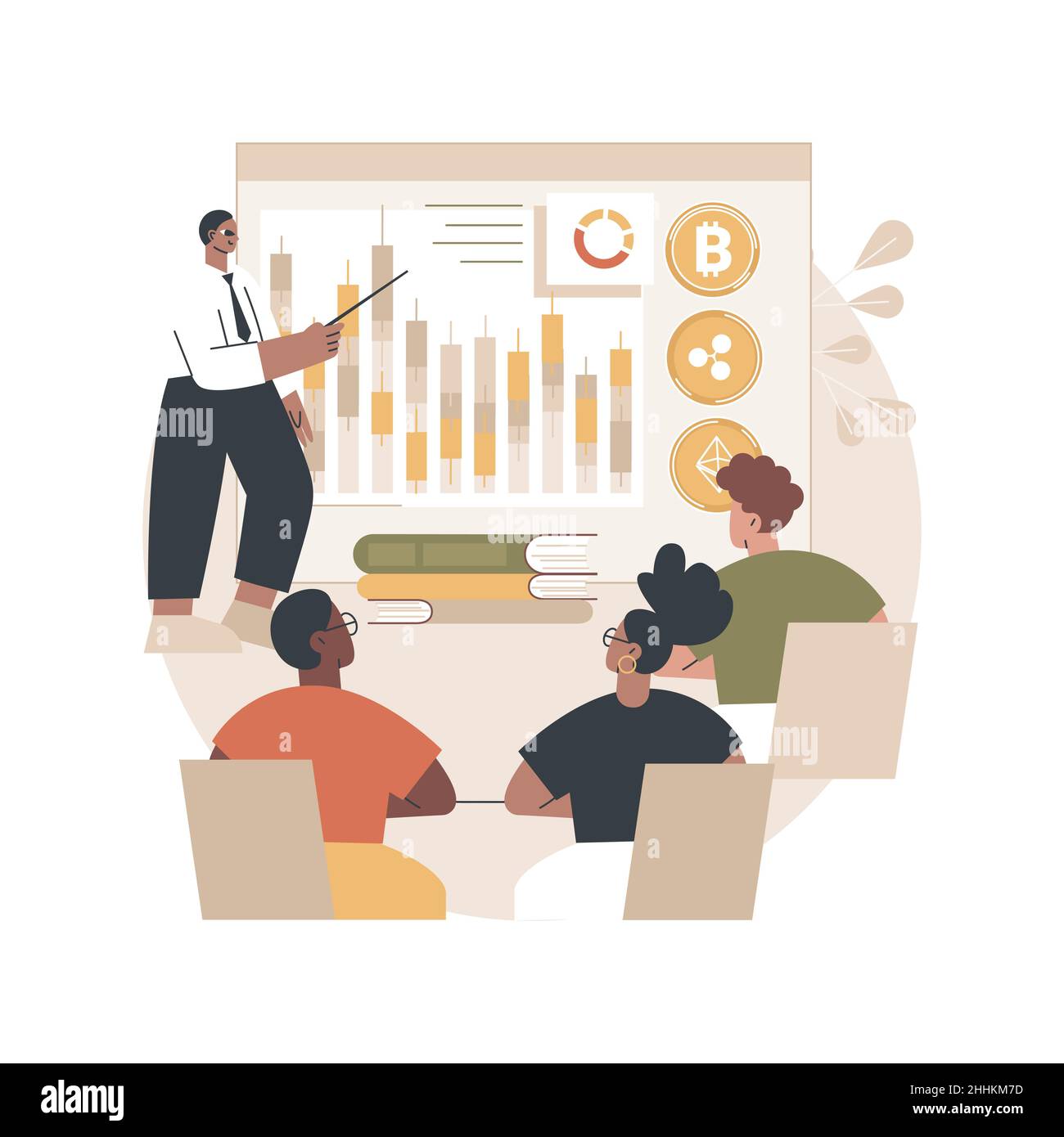 Cryptocurrency trading courses abstract concept vector illustration ...