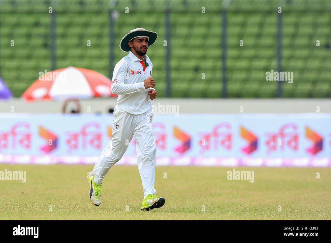 Bangladesh cricketer Mominul Haque in action during the First Test ...