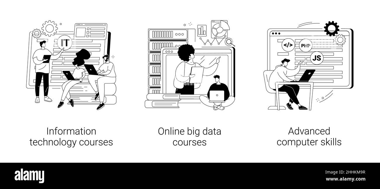 IT specialist training abstract concept vector illustrations Stock ...