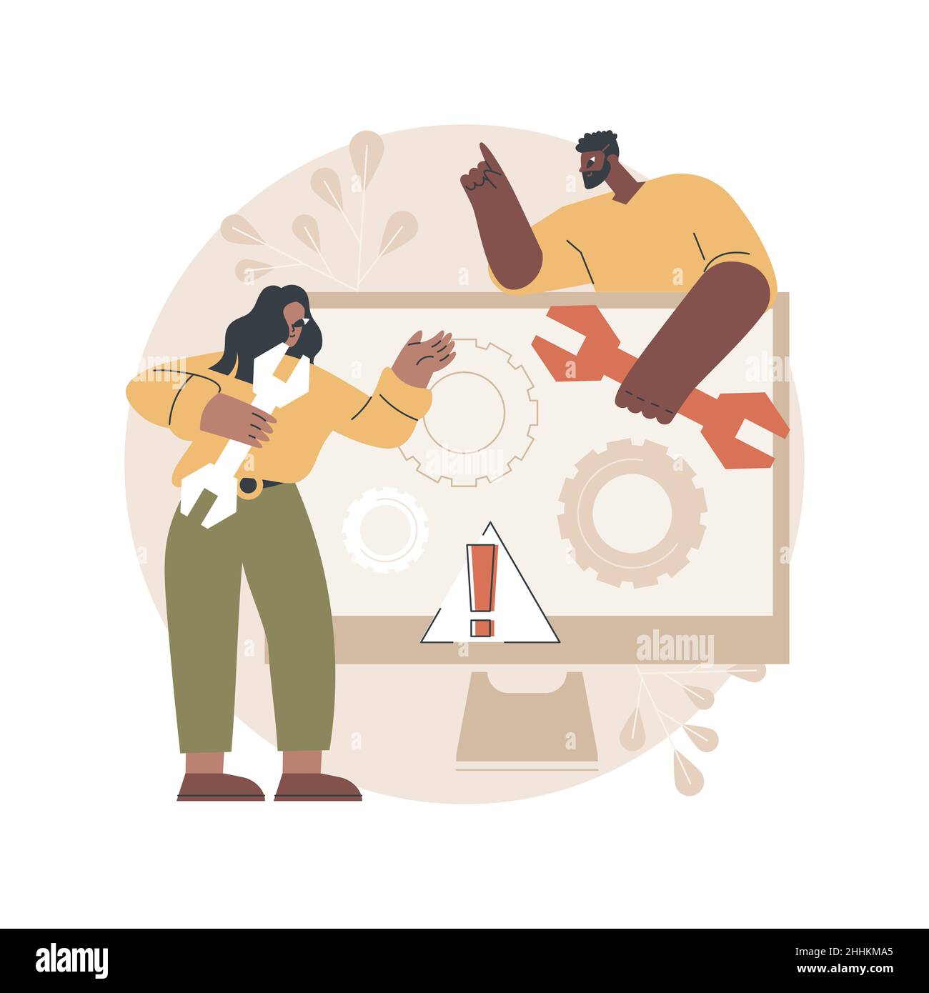 Computer troubleshooting abstract concept vector illustration. Basic ...
