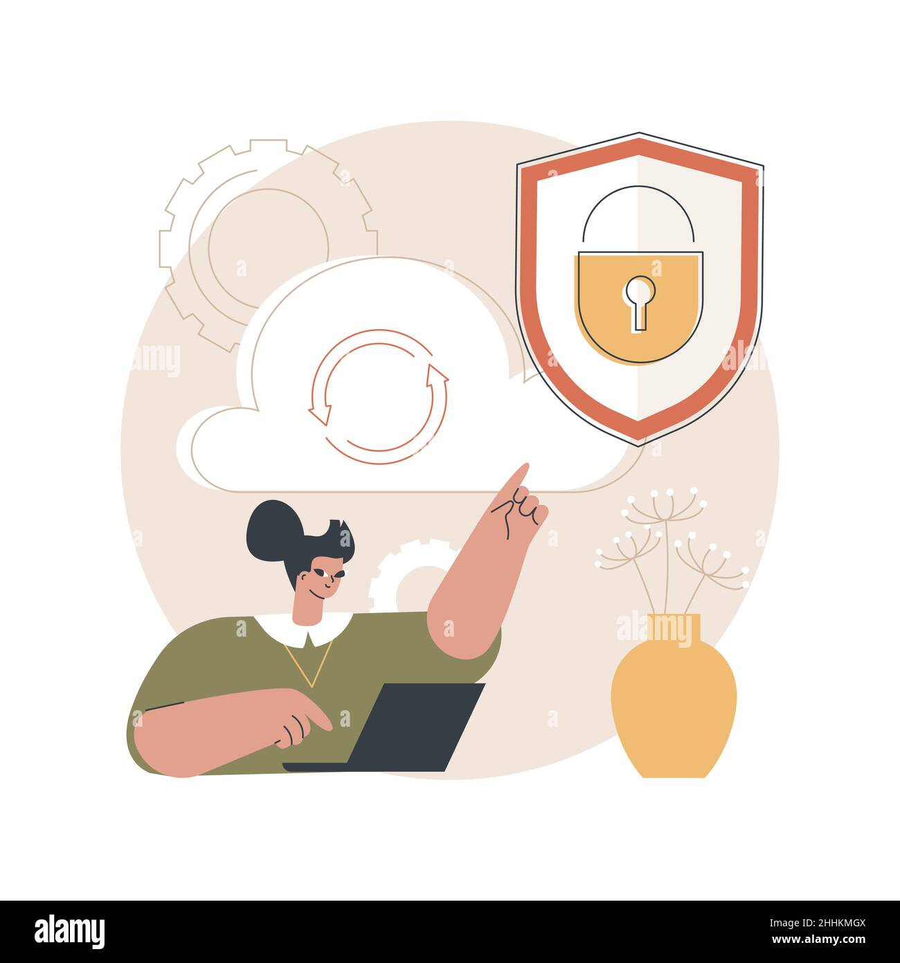 Cloud Computing Security Abstract Concept Vector Illustration Cloud
