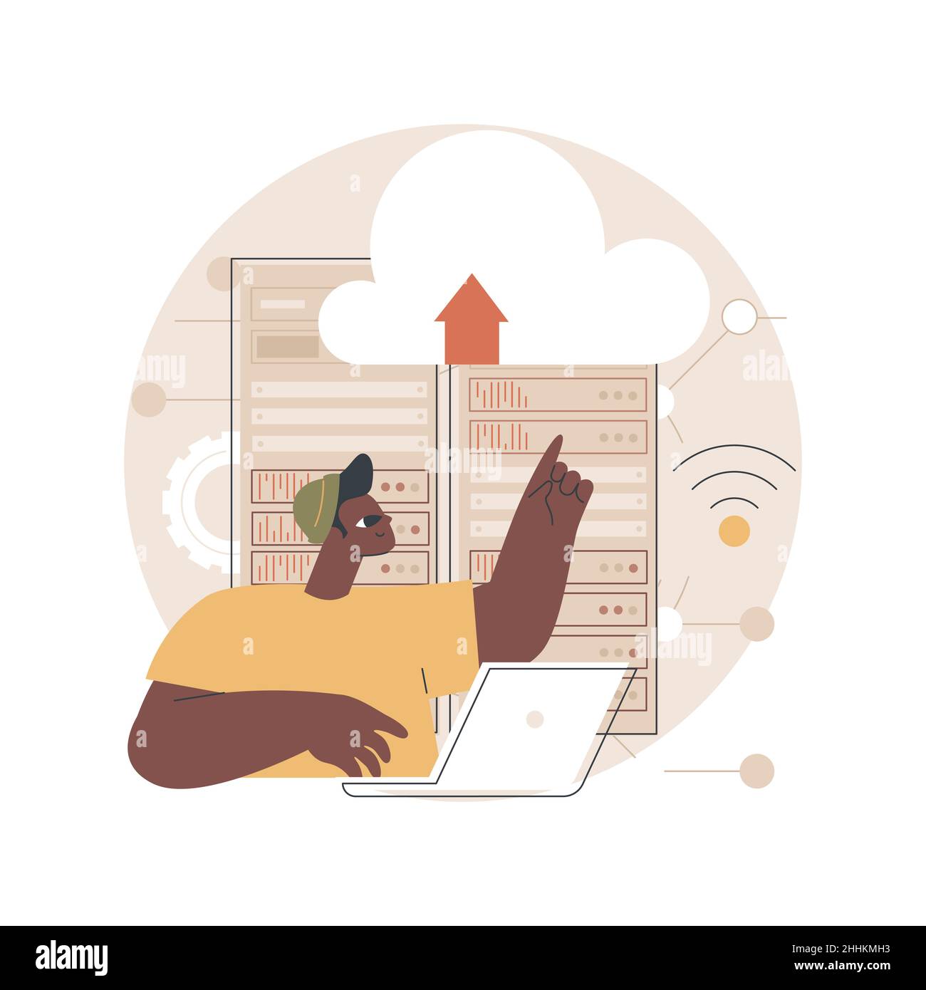 Edge computing abstract concept vector illustration. Local data storage, response time, optimize ...