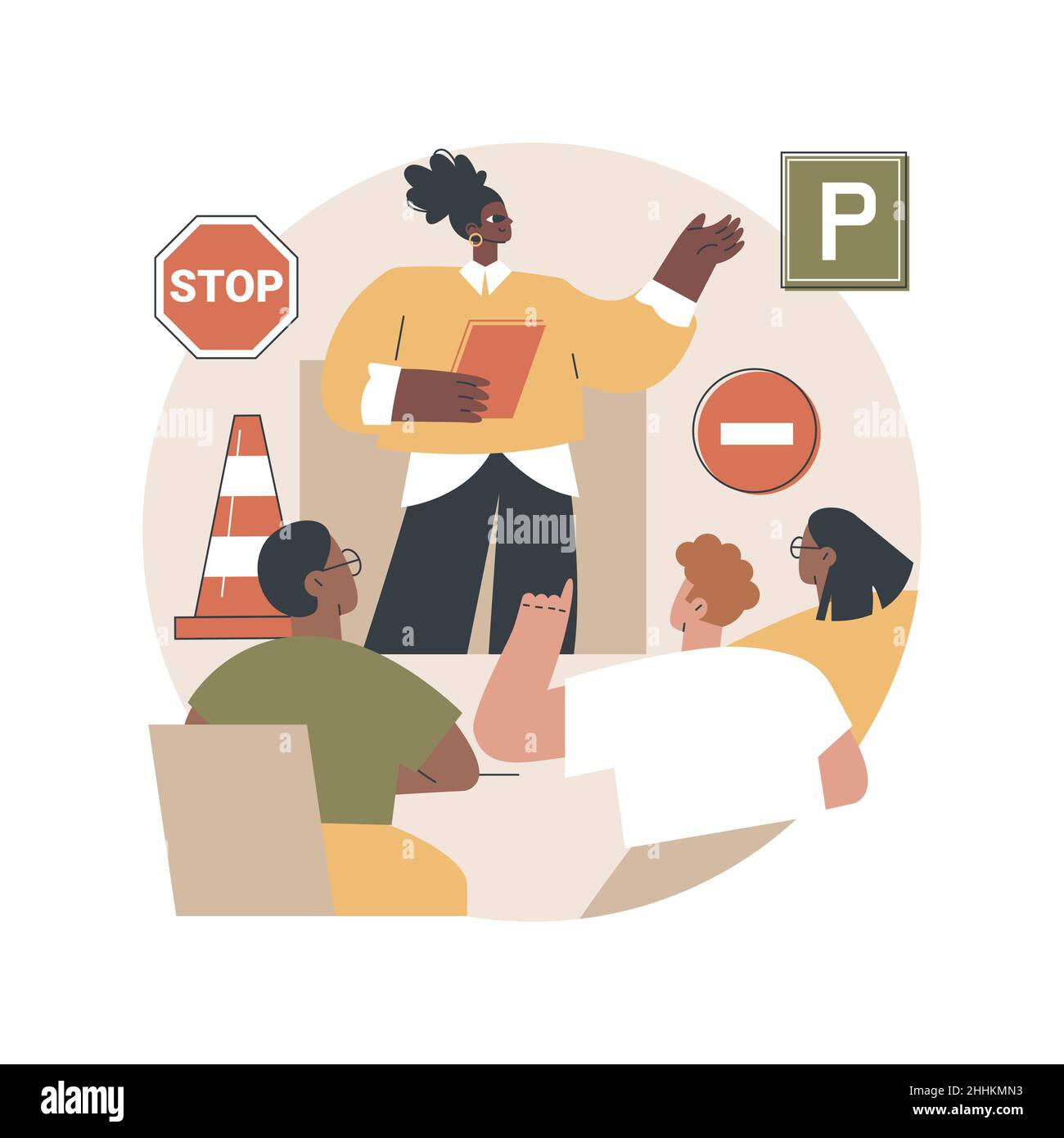 Driving lessons abstract concept vector illustration. Driving school ...