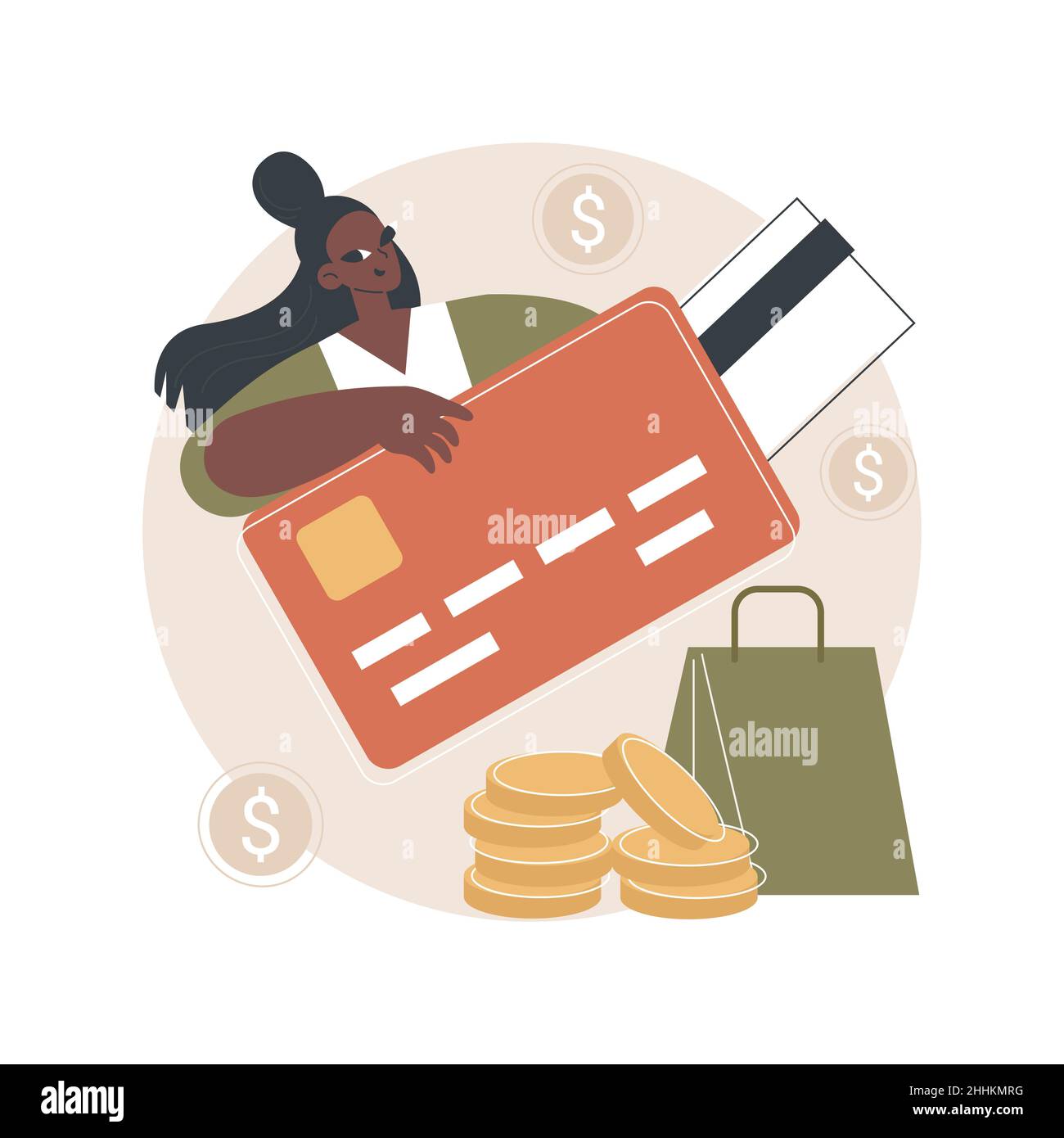 Plastic money abstract concept vector illustration. Credit and debit ...