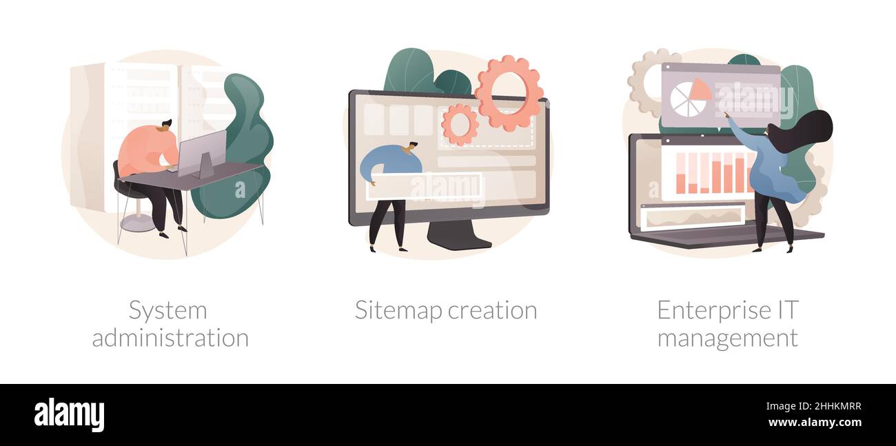 Computer systems abstract concept vector illustrations Stock Vector ...