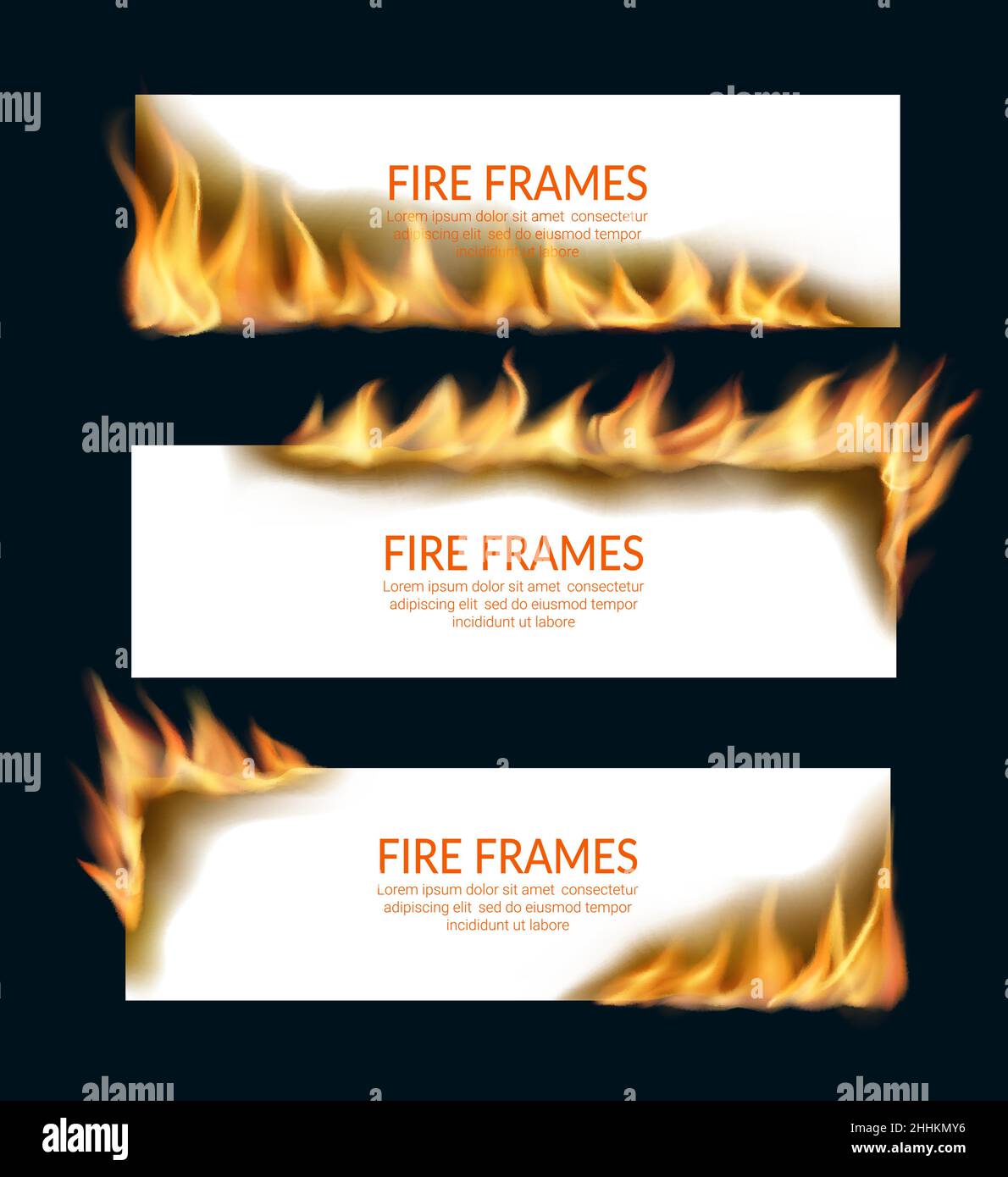 Fire flames border horizontal banner hi-res stock photography and ...