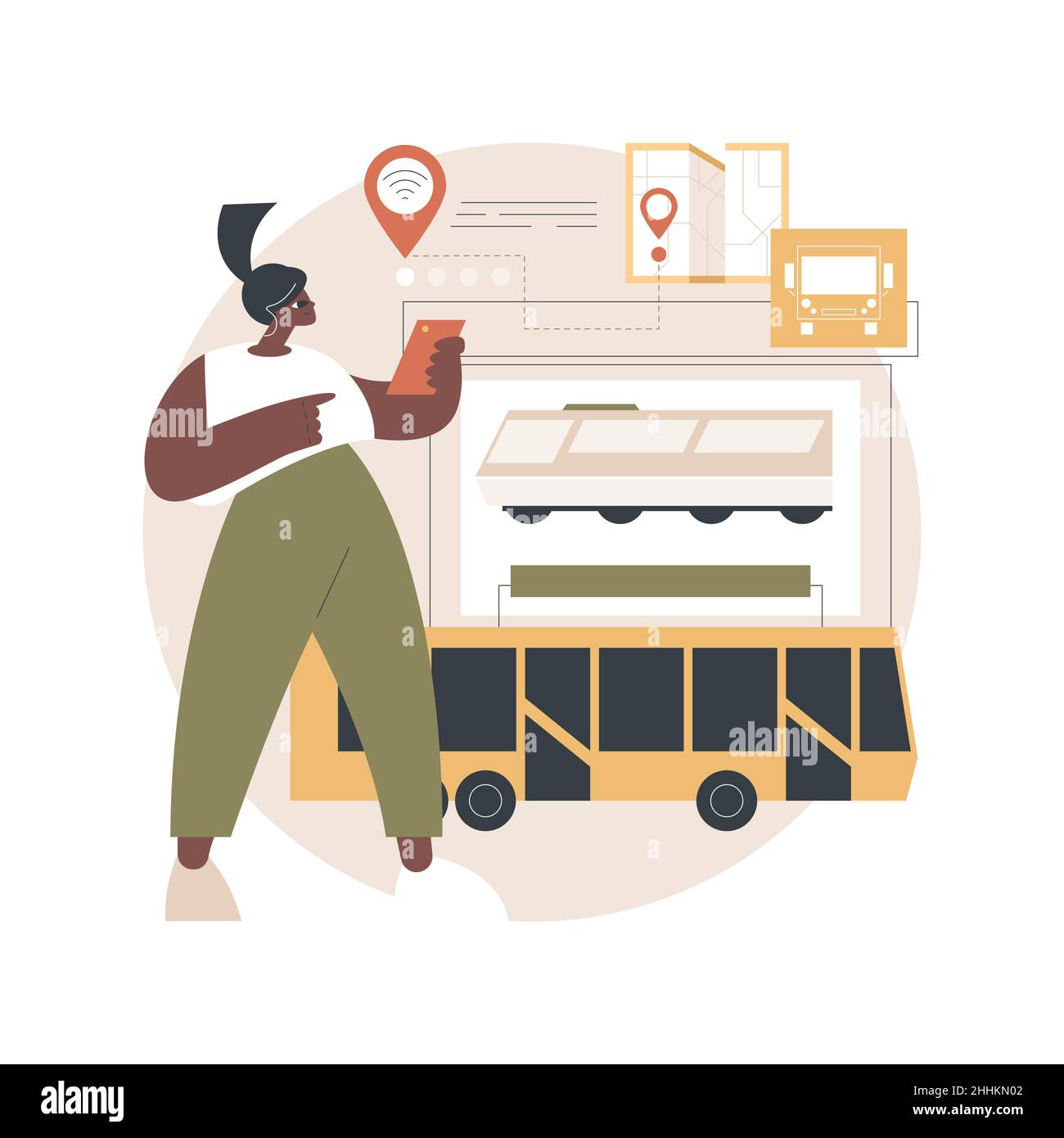 Autonomous public transport abstract concept vector illustration. Self ...