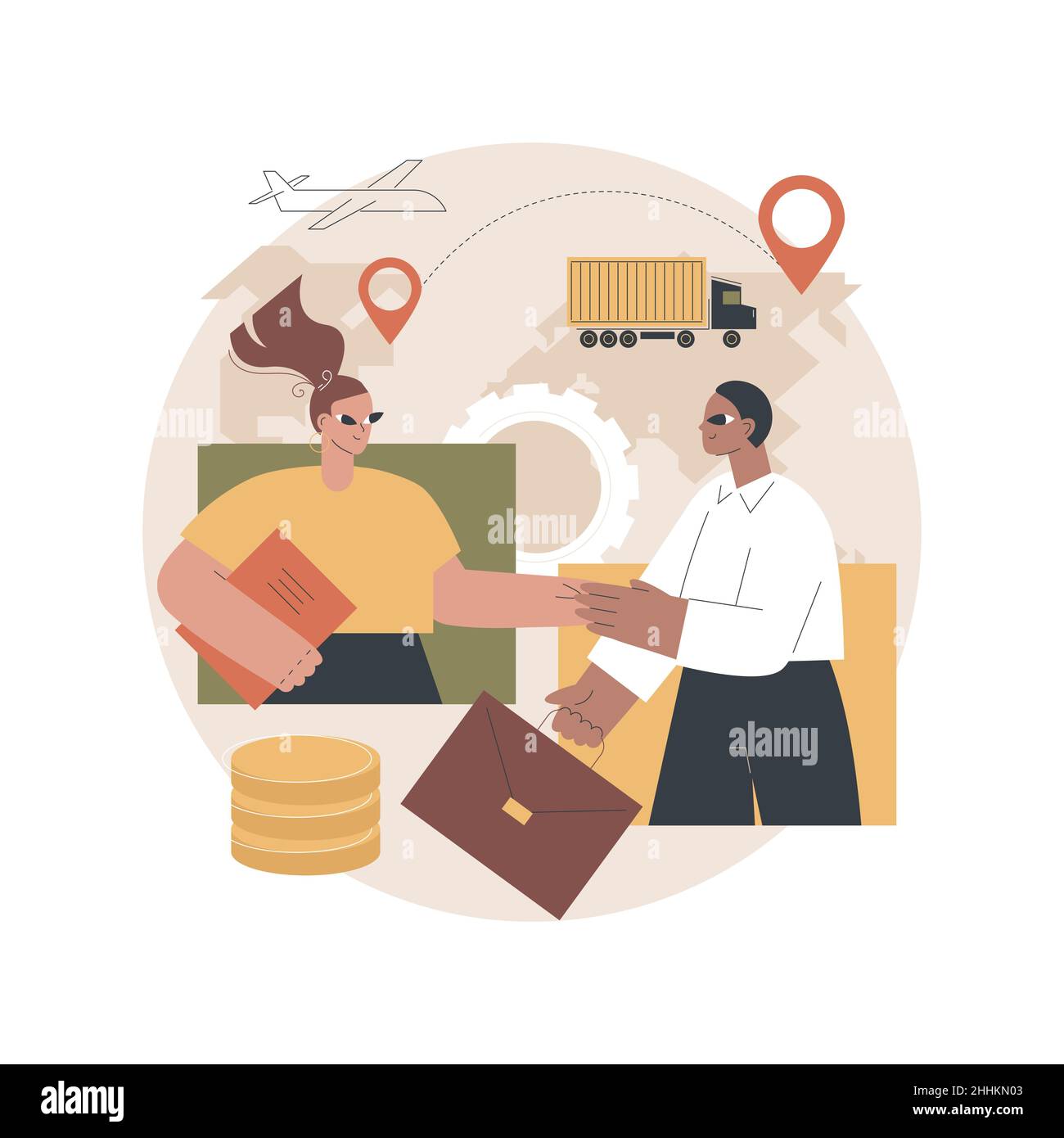 Collaborative logistics abstract concept vector illustration. Supply ...