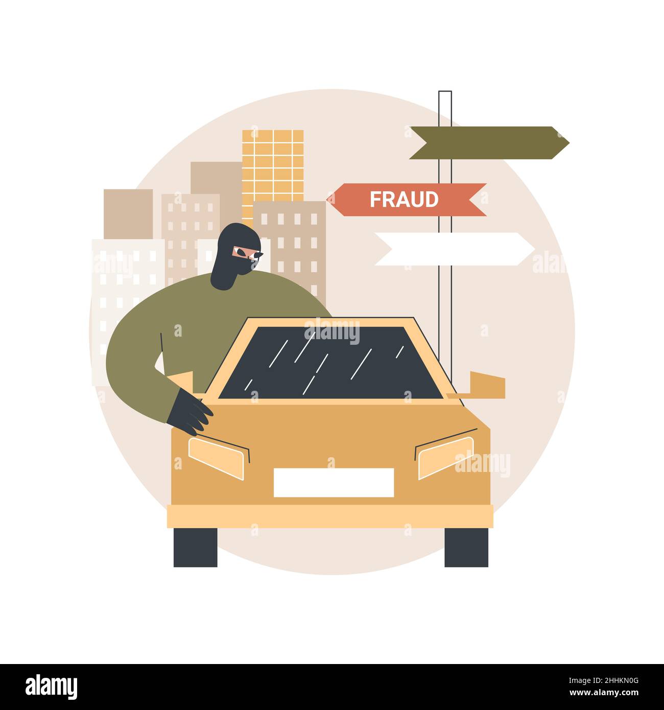 Road fraud abstract concept vector illustration. Road safety, fellow ...