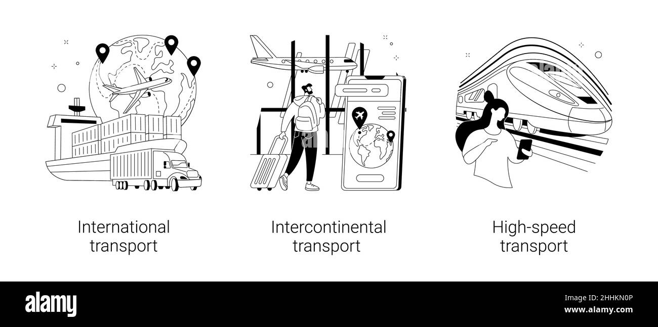 Modern transportation abstract concept vector illustrations Stock ...